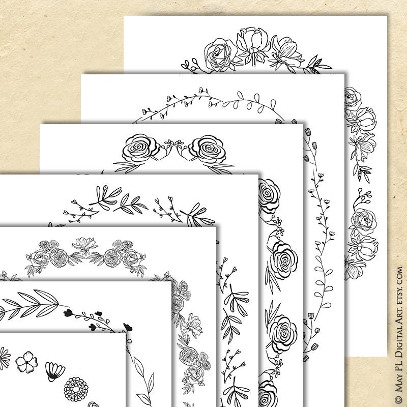 8x11 Frame With Flowers - Etsy