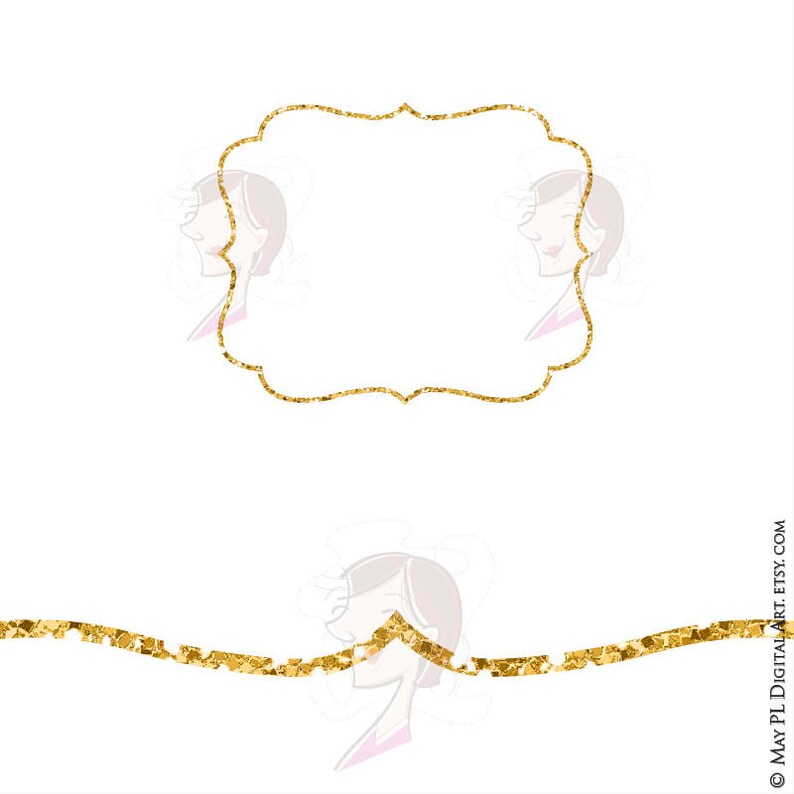 Glitter Gold Frame Clipart Sparkle Digital Frames and - Etsy Australia