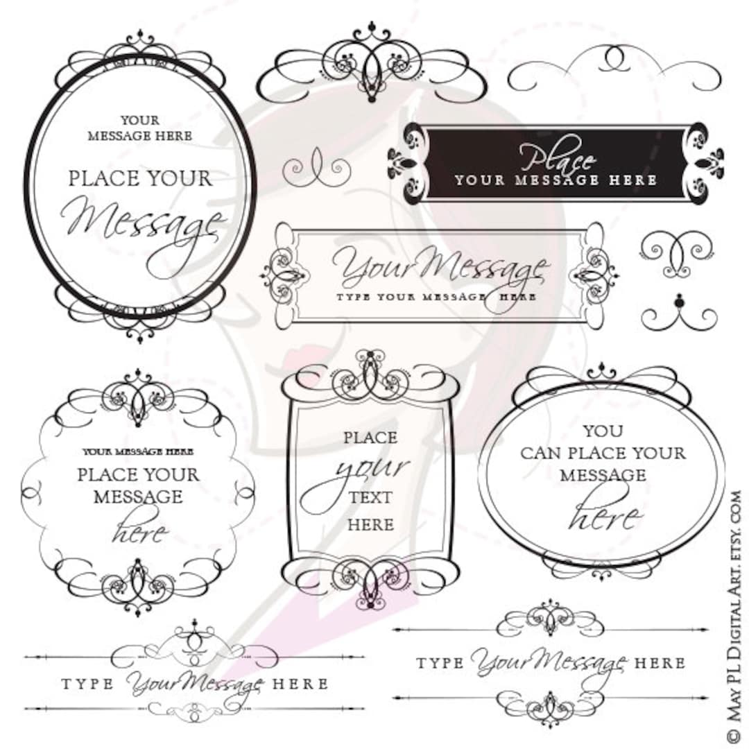 Wedding Vector Frame Calligraphy Clip Art - Instant Download These ...