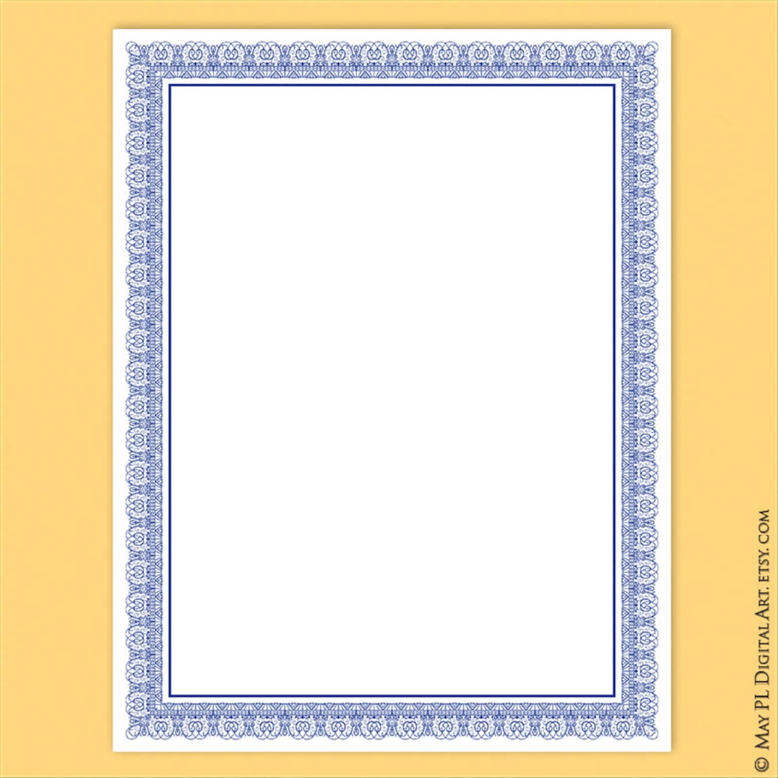 Gift Certificate Blue Wedding Borders Frames Clipart Vintage - Etsy