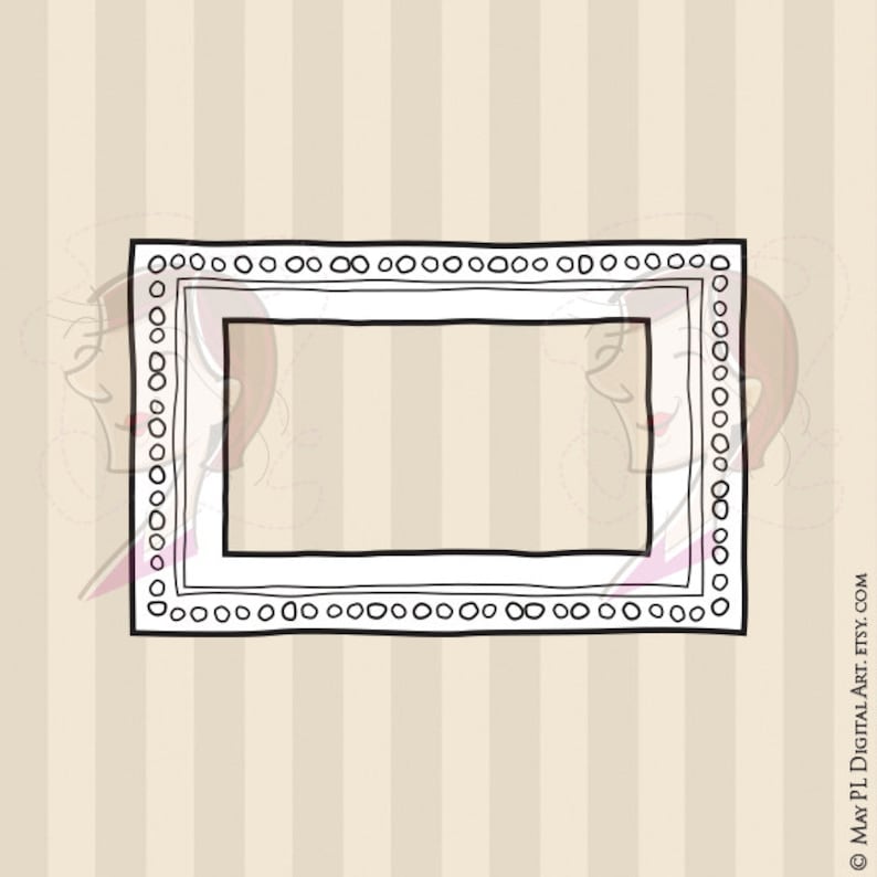 Hand Drawn Borders Frames Clip Art Doodles Great for - Etsy
