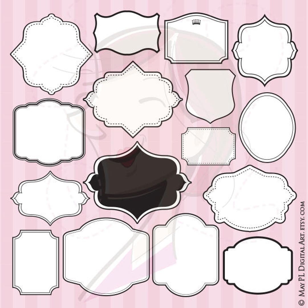 Digital Frames and Borders Commercial Use - Simple Shapes VECTOR Clip ...