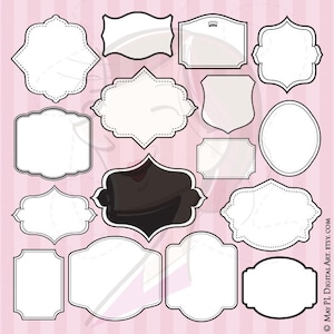 Digital Frames and Borders Commercial Use - Simple Shapes VECTOR Clip ...