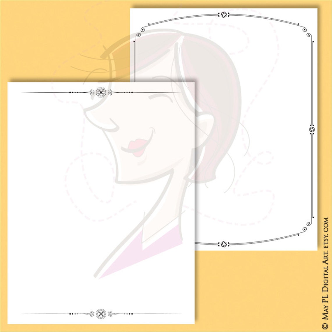 Page Borders Digital Clip Art Simple Design perfect as 8x11 | Etsy