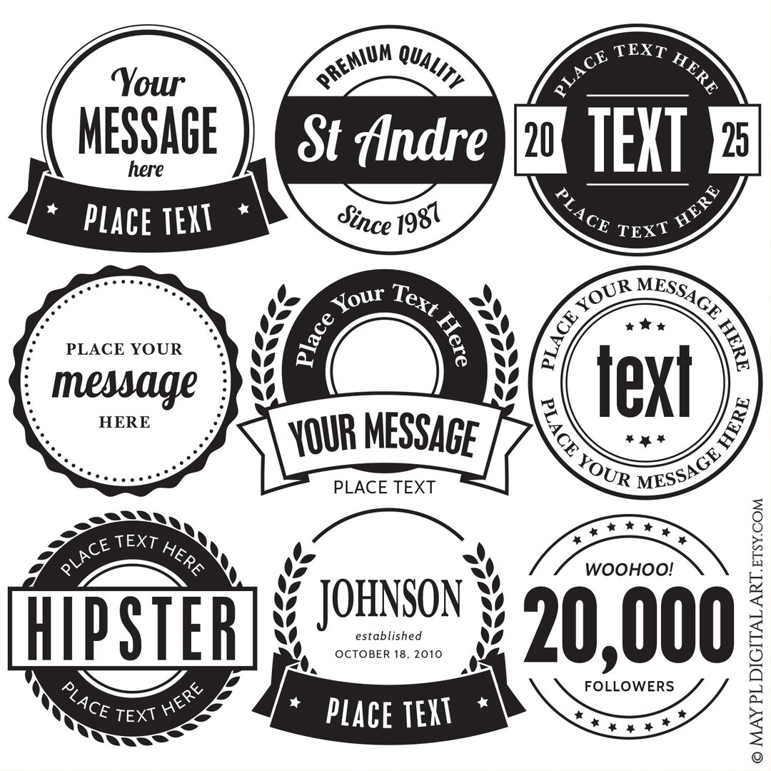 Emblem Black Vintage Badge Labels, Frames With Banner Clipart ...