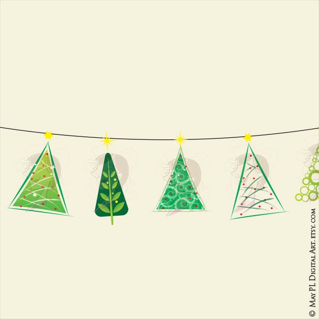 Christmas String Clipart Xmas Hanging Ornaments Clip Art | Etsy Australia