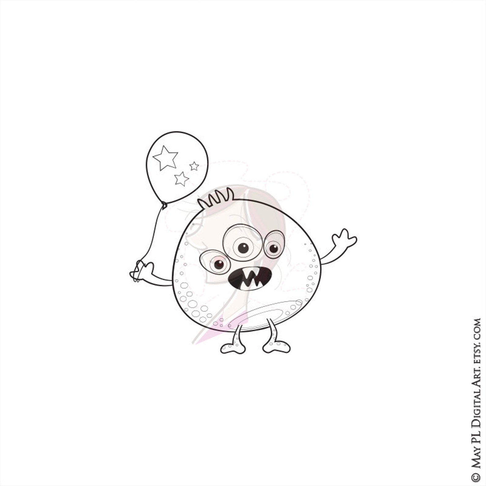 Little Monsters Clipart Digital Stamps Cute Monsters great | Etsy