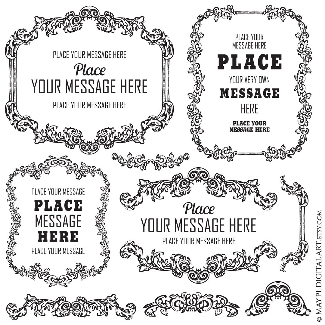 Victorian Fancy Frames - Elegant Old Fashioned Foliage Page Decoration ...