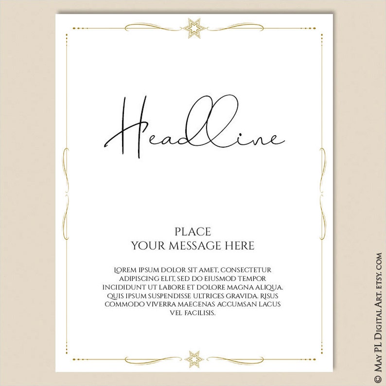 Page Border Clip Art Gold Certificate Document Digital Frame - Etsy