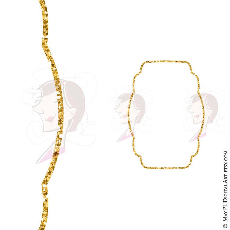 Glitter Gold Frame Clipart Sparkle Digital Frames and - Etsy Australia