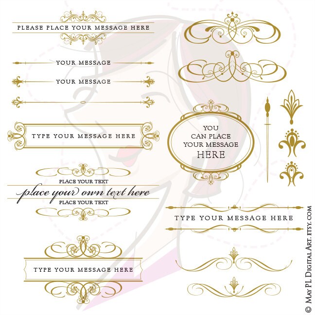 Design Business Cards Logos or DIY Wedding with Antique Gold | Etsy