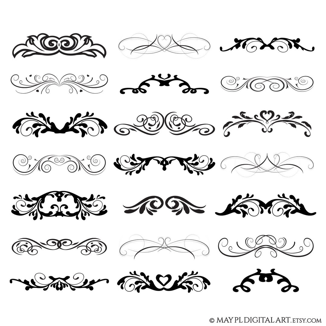 Decorative Fancy Graphics, Floral Ornaments Luxury Design Elements ...