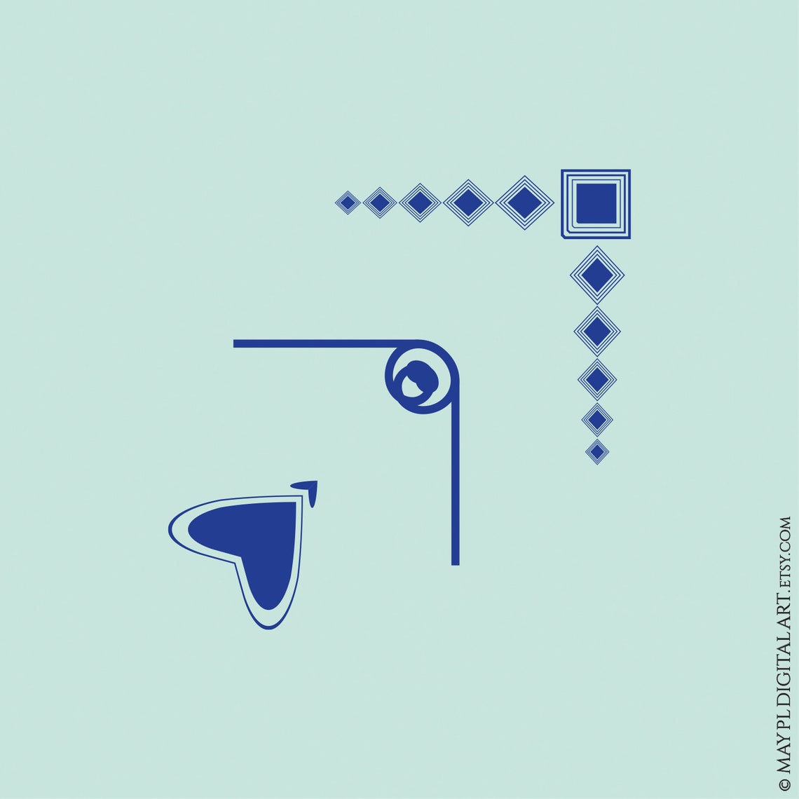 Unique Corner Borders, Blue Project Clipart - Ornate Simple Designs ...