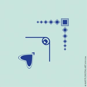 Unique Corner Borders, Blue Project Clipart - Ornate Simple Designs ...