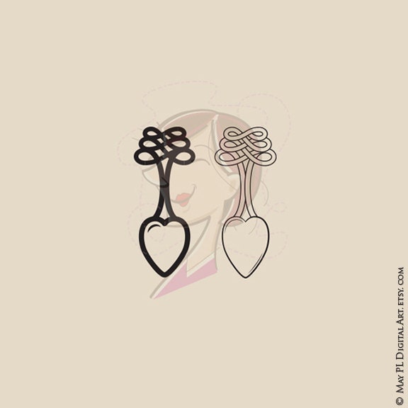 Welsh Love Spoon Love Heart Clipart Digi Stamps Digistamps - Etsy