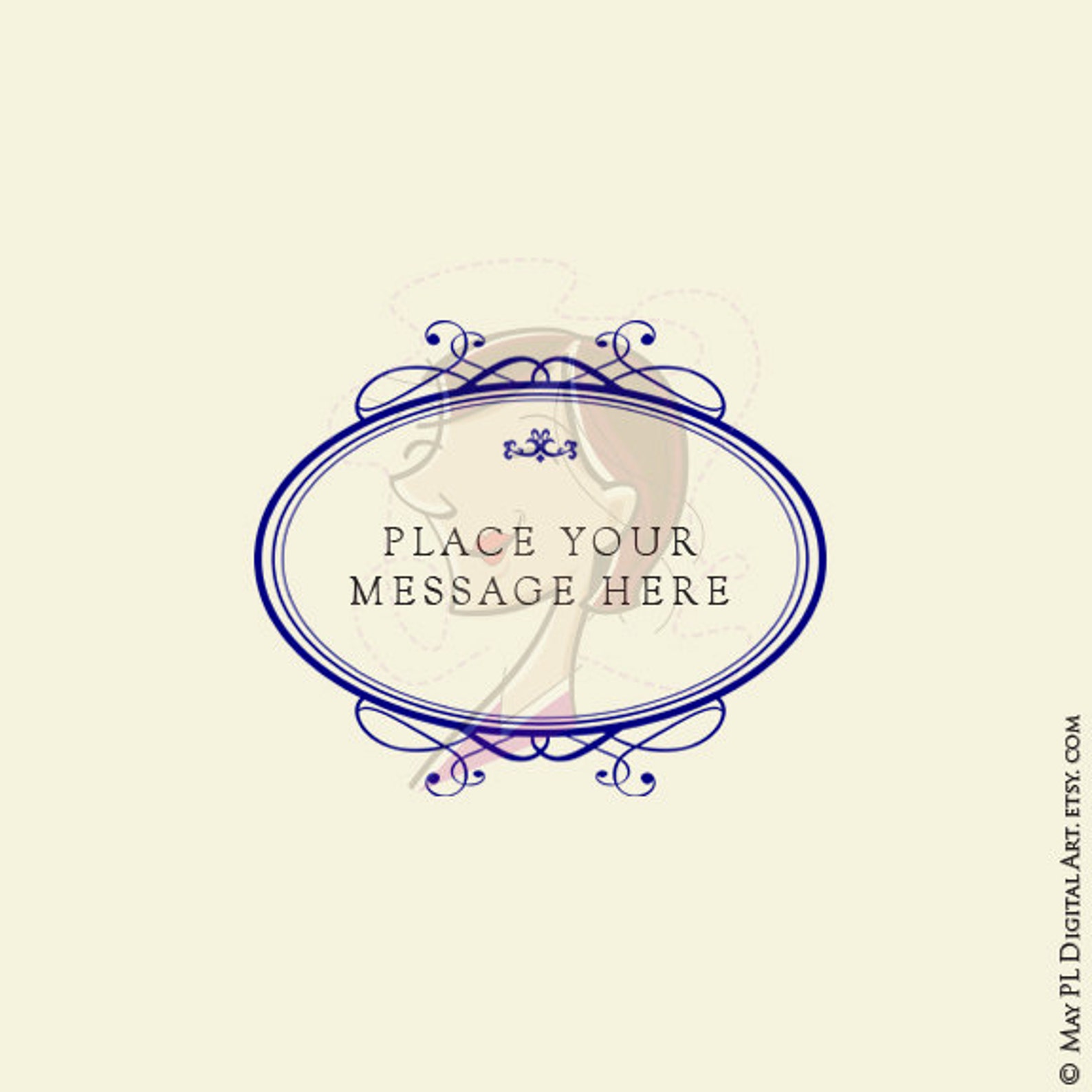 ROYAL BLUE Wedding Clipart DIY Invitations Digital Oval Frame Scrapbook ...