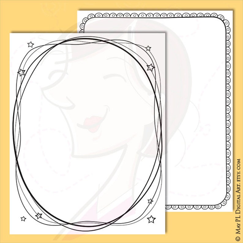 Doodle Border Clip Art Whimsical Cute Hand Drawn Frame - Etsy