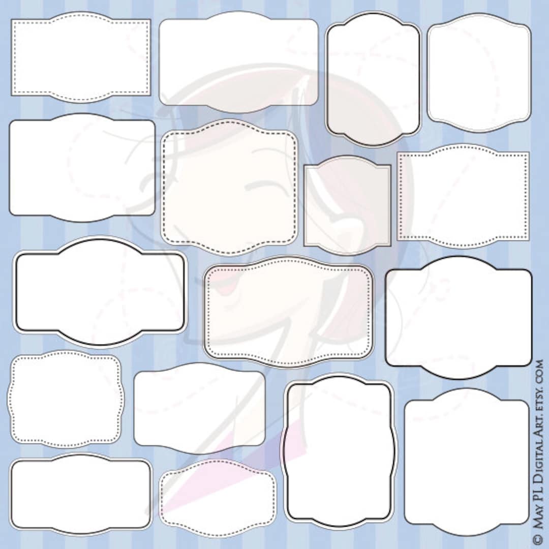 Label Basic Frames DIY Make Own Simple Digital Tags Badge Craft ...