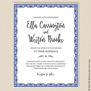 Document Border Frames - Blue Traditional Designs Decorative Graphic ...