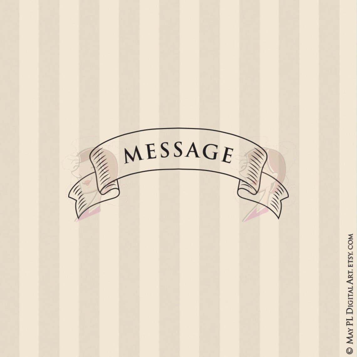 Retro Banners Ribbons Hand Drawn Old World Vintage Style DIY Wedding ...