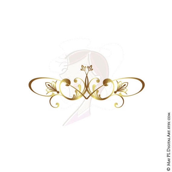 Vintage Gold Swirl Clip Art Decorative Gold Round Border With Abstract