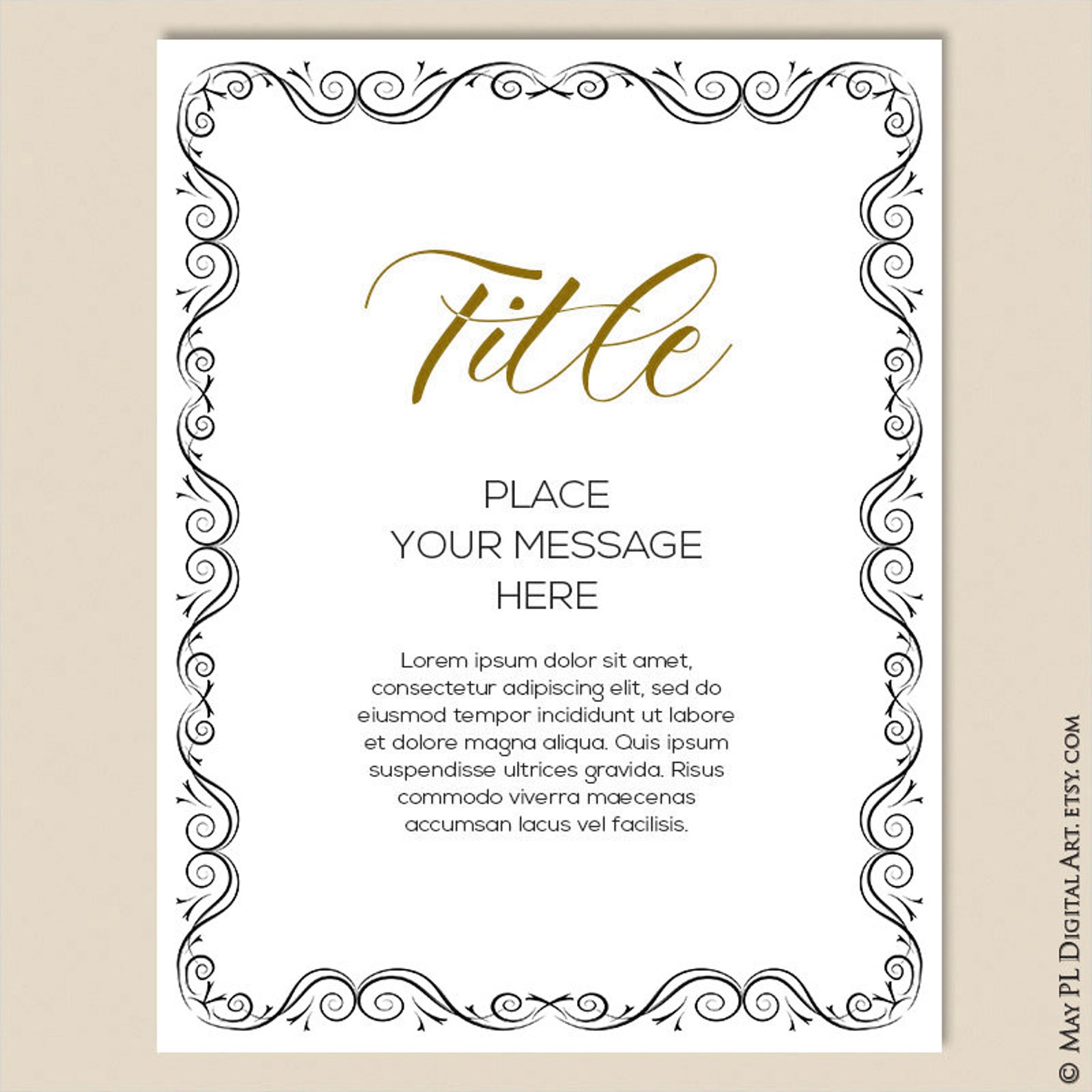 Page Borders 8x11 Vintage Diploma Certificate Award Frames - Swirls ...