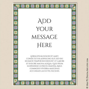 Stained Glass Page Borders, Colorful Geometric Clip Art Set ...
