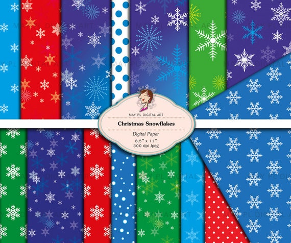 Items similar to Christmas Papers Winter Snowflakes Xmas Digital ...