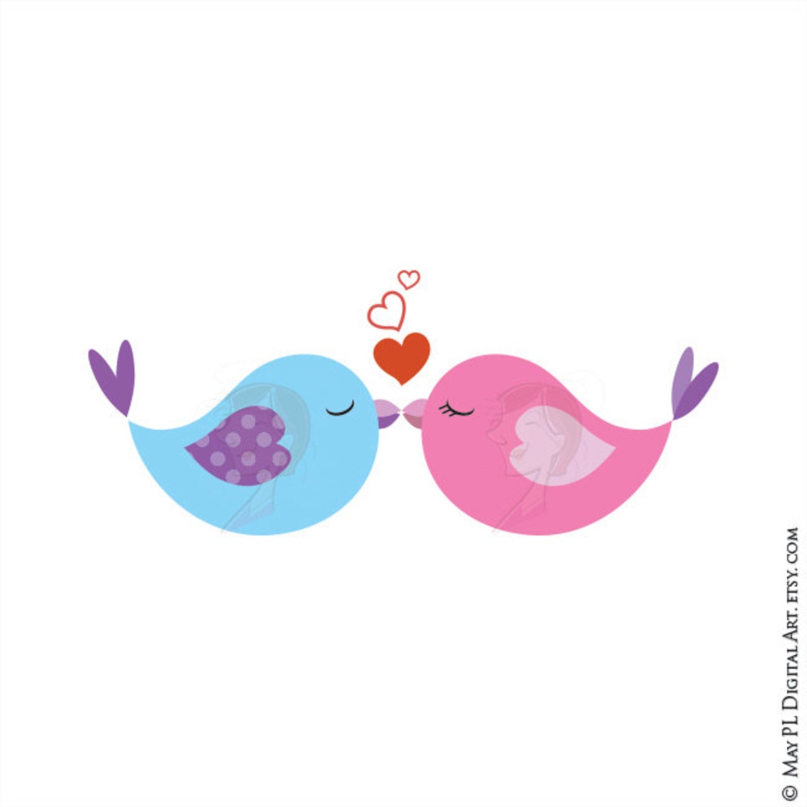 Cute Bird Clipart Features Love Birds VECTOR Perfect for - Etsy
