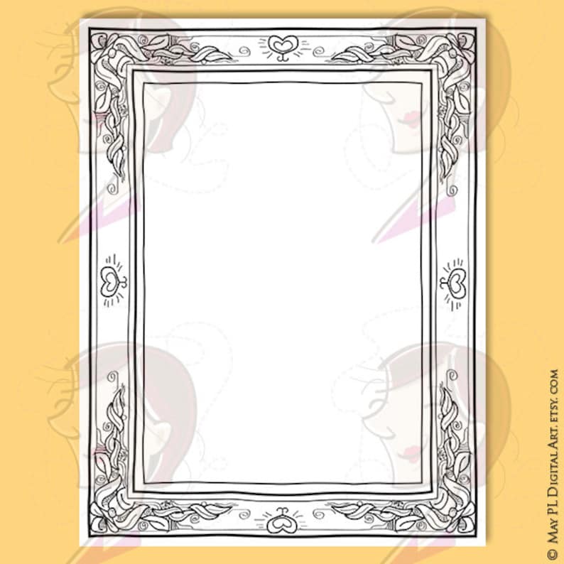 Hand Drawn Borders Png 8x11 Page Border Clipart Perfect for - Etsy
