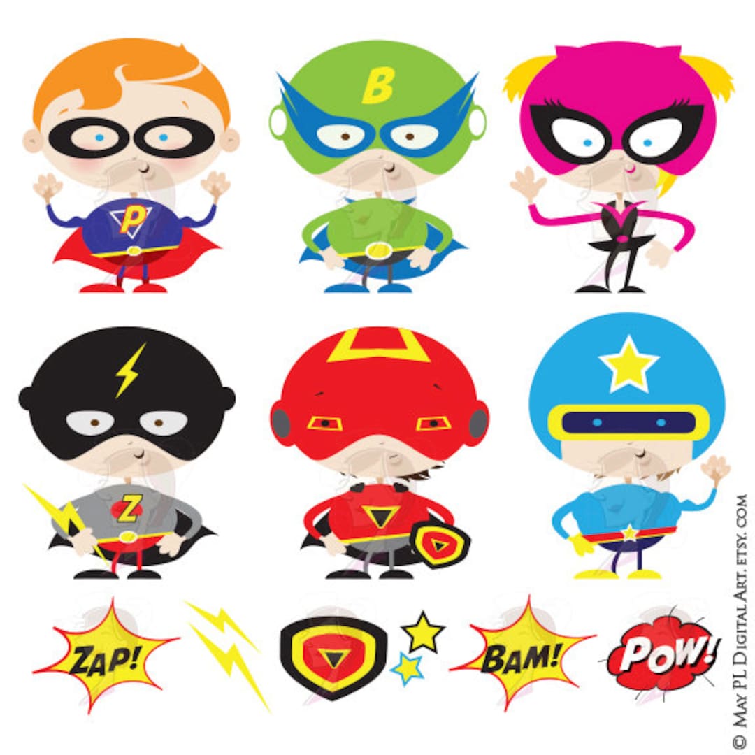 Superhero Clipart Cute Super Hero Girl Cute Superhero Birthday Party ...