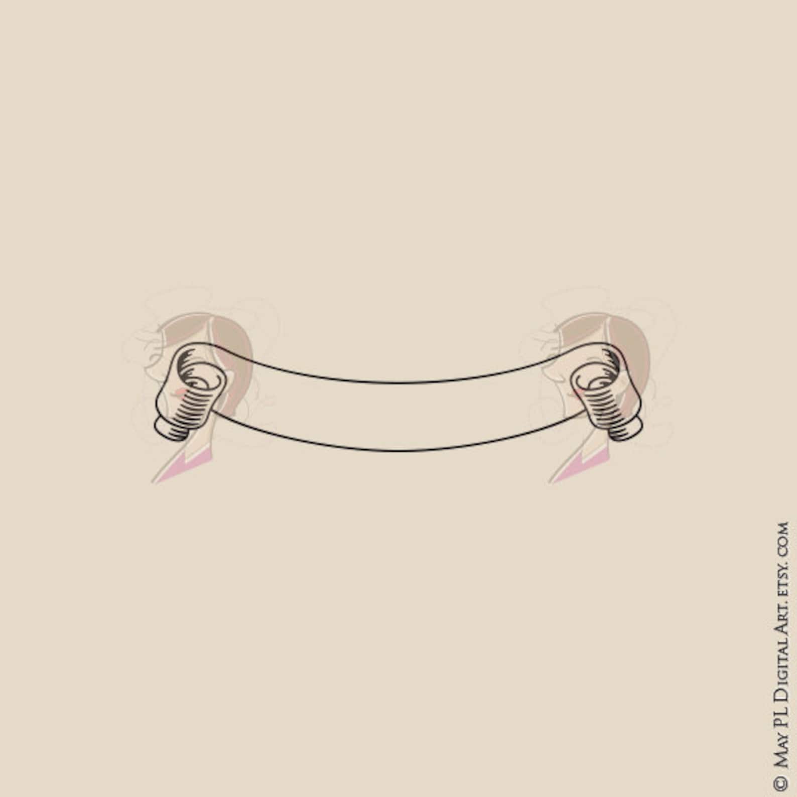 Scrolls Banners Vintage Blank Rustic Digital Scroll Ribbon Add Text ...