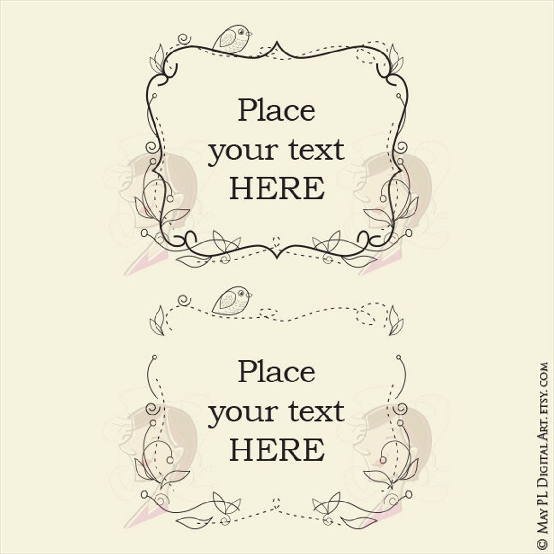 Wreath Frames Floral Whimsical Clip Art Leaf Doodle Frame - Etsy Australia