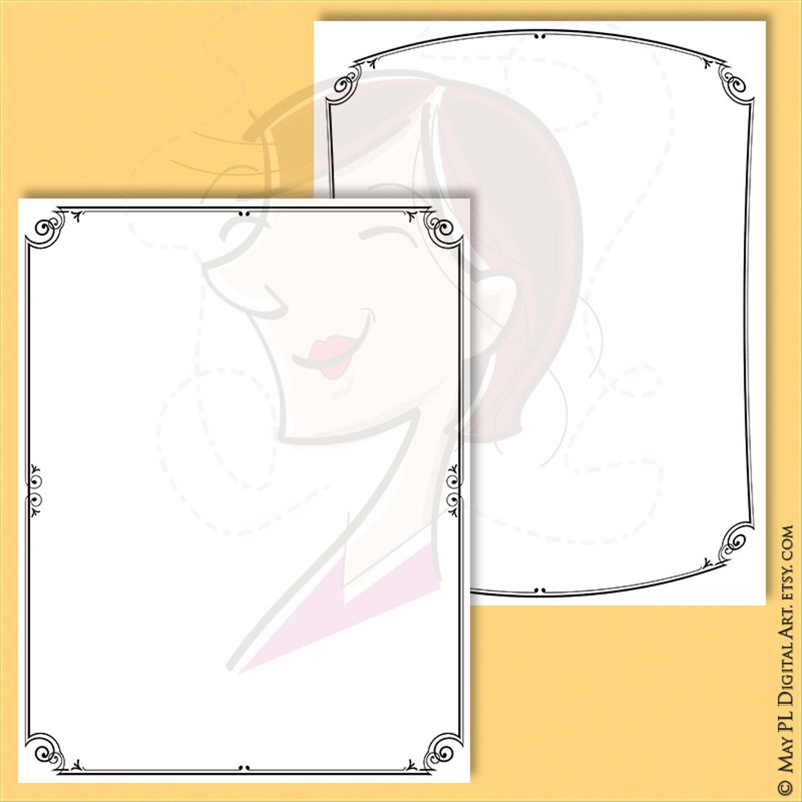 Page Borders Digital Clip Art Simple Design perfect as 8x11 | Etsy