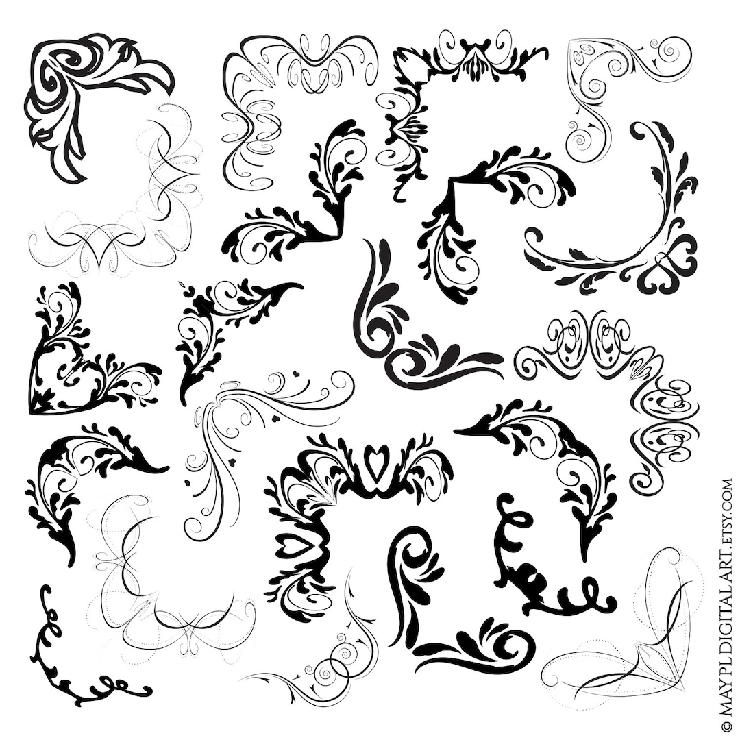 Corner Borders Decorative Designs, Vintage Page Corners - Heritage ...