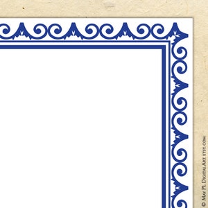 Document Border Frames - Blue Traditional Designs Decorative Graphic ...