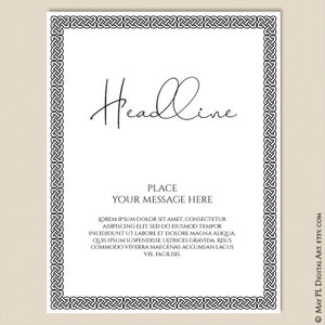 Document Border Frames Celtic Symbols Gaelic Line Art Digital Clipart ...