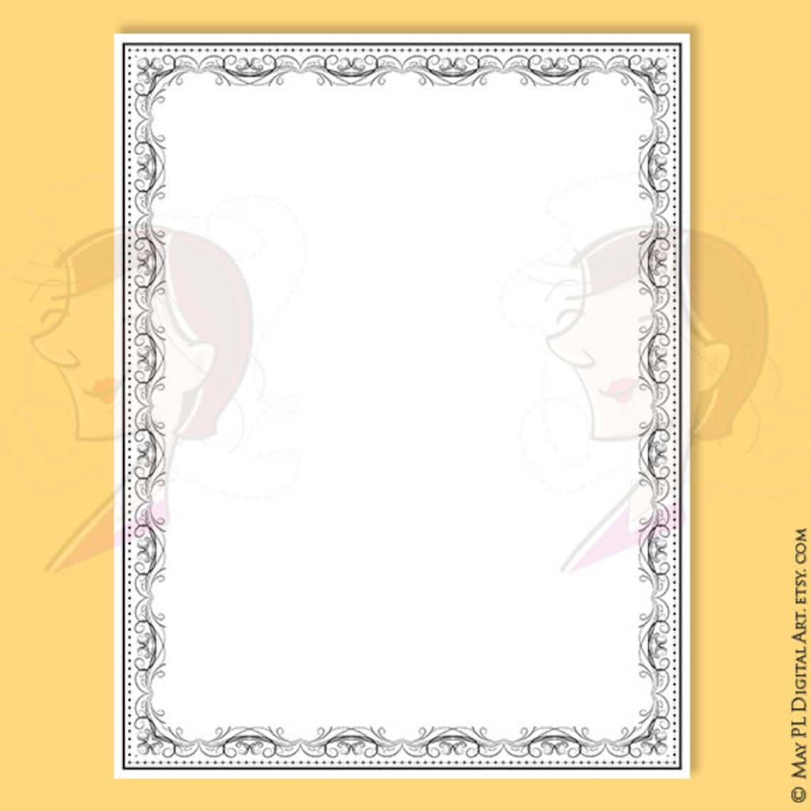 Borders Frames Clip Art 8x11 Decorative Design Create Your - Etsy