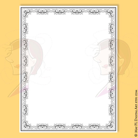 Borders Frames Clip Art 8x11 Decorative Design Create Your | Etsy Canada