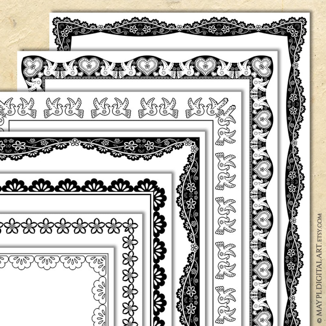 Spanish Page Borders, Mexican Wedding Clip Art - Aztec Border Frames ...