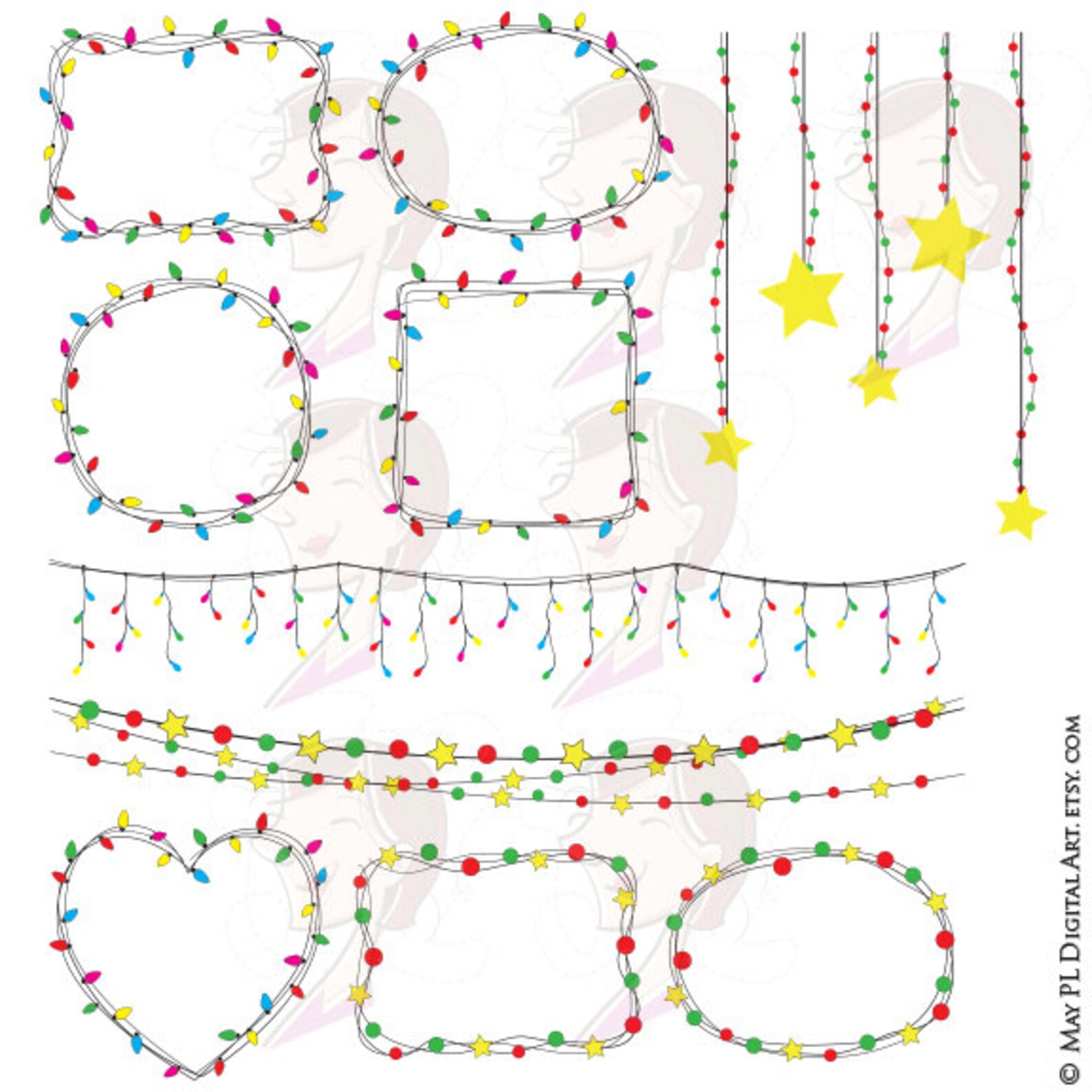 Christmas String Lights Png Clipart Fairy Lights DIY Party Invitation ...