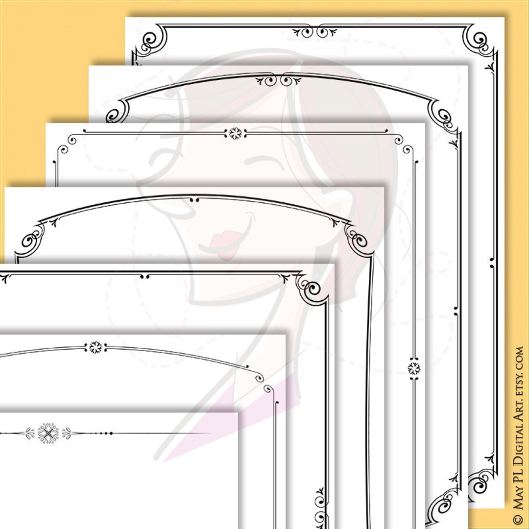 Page Borders Digital Clip Art - Simple Design Perfect as 8x11 ...