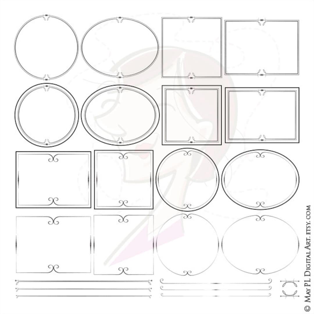 Digital Label Tag Frames Clip Art Basic Frame COMMERCIAL USE Text ...