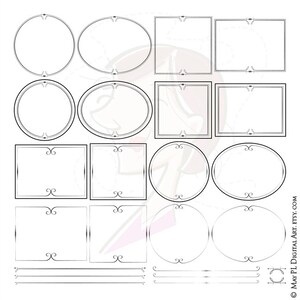 Digital Label Tag Frames Clip Art Basic Frame COMMERCIAL USE Text ...