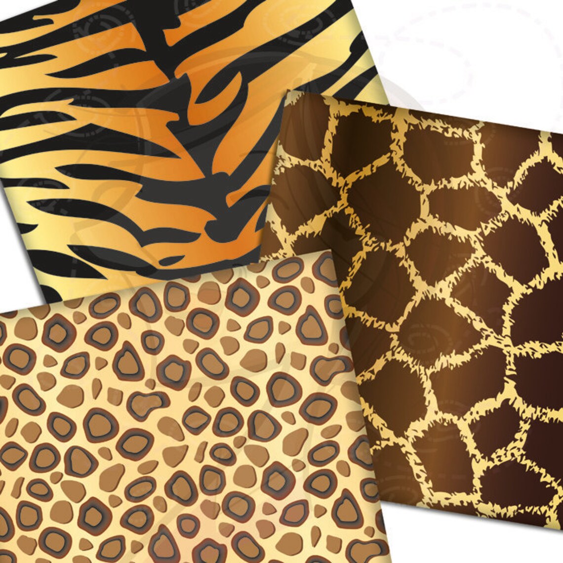 Animal Digital Paper Background Clipart to Make Wild Animals - Etsy