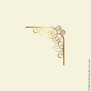 Frame Corners Gold Digital Clip Art - Decorate the Edges of Your Photos ...