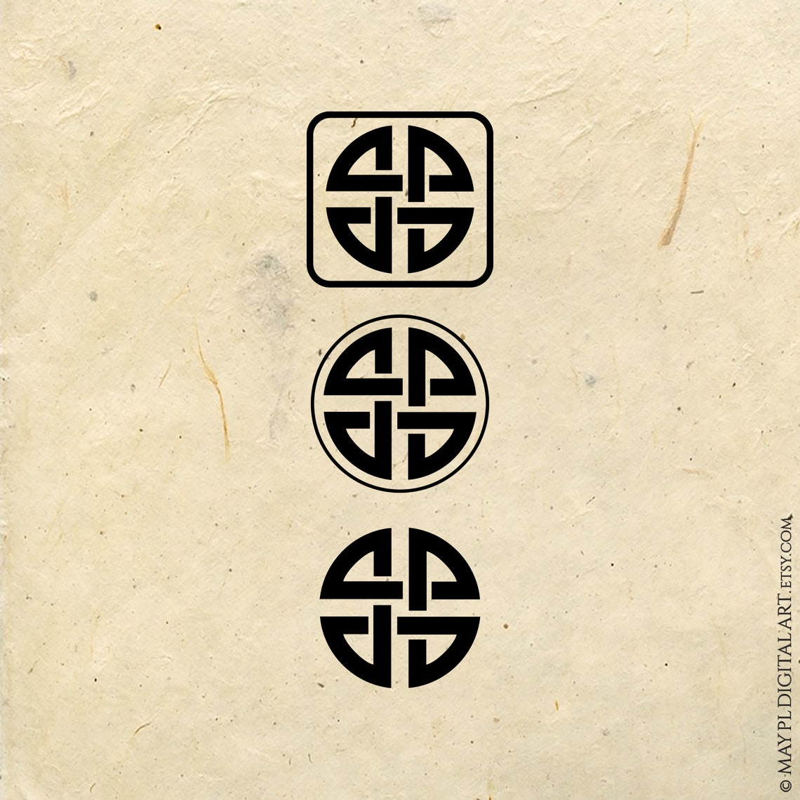 Celtic Symbols Clip Art - Tree of Life, Triquetra, Cross, Bowen Knot ...
