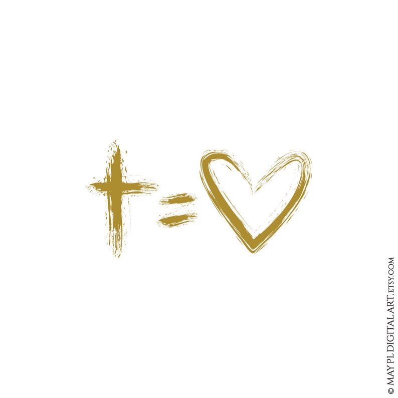 Gold Christian Symbols Clipart - Easter Cross Equals Love, Faith Hope ...