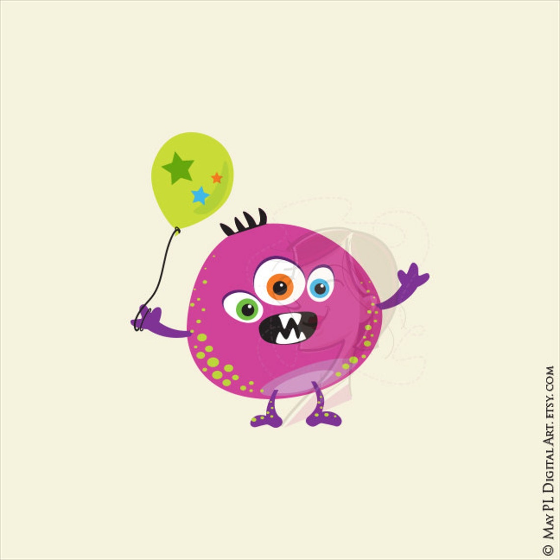 Little Monster Birthday Clipart Cute Monsters Party Silly | Etsy Canada