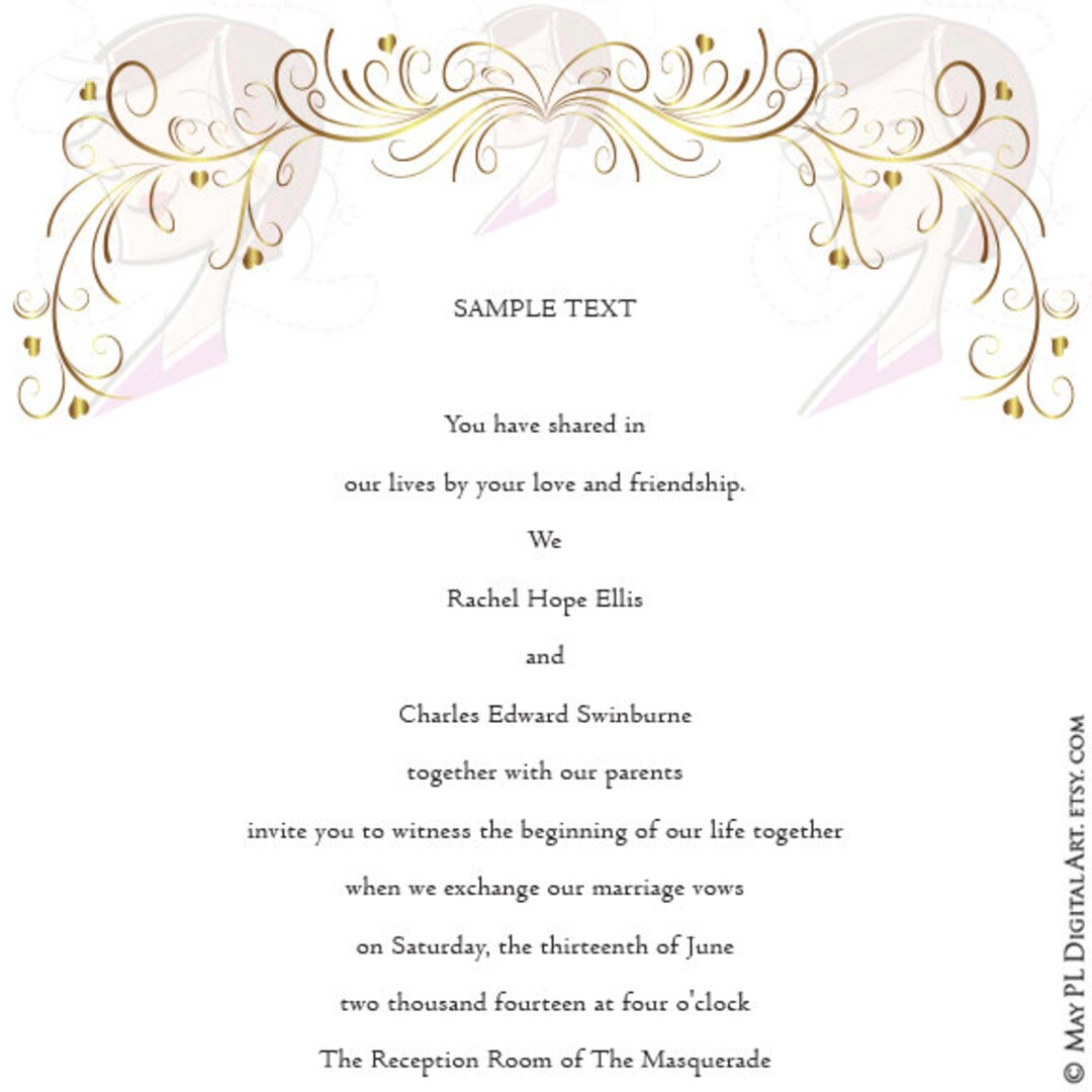 Page Border Gold Swirls Clipart - Elegant Decorative Wedding Designs ...